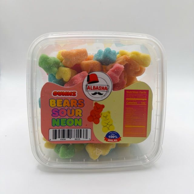 AlBasha Sour Neon Gummy Bears - Halal | Buy at AlBasha Market – Albasha